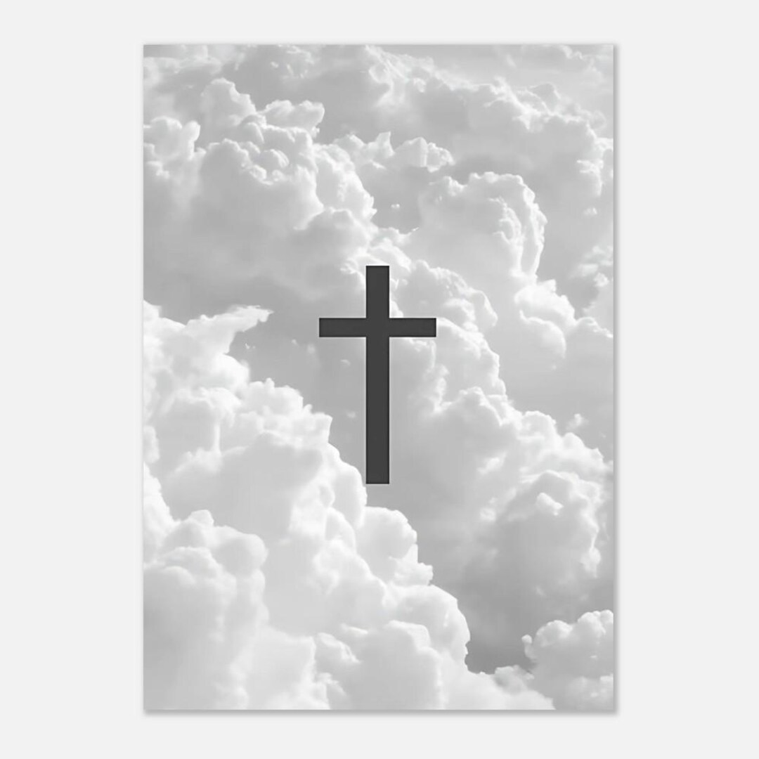Christian Cross | Poster | Wall Decor | Clouds | Wall Decor - Etsy