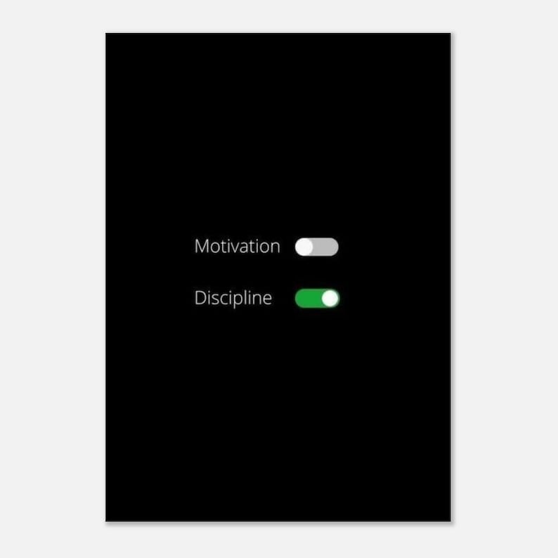 Motivation Vs Discipline | Poster | Motivational Poster - Etsy