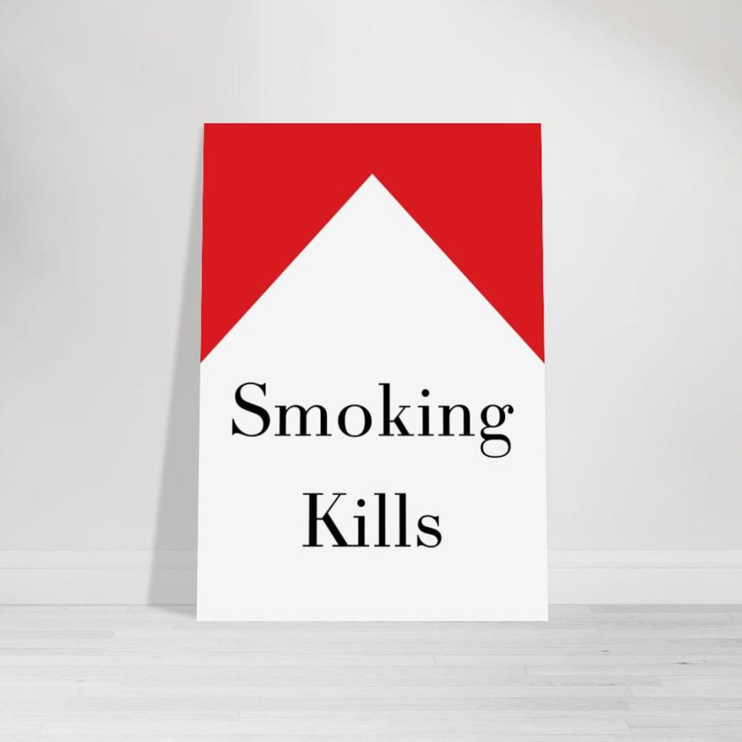 Smoking Kills Poster Minimalist Wall Art, Bold Anti-smoking Design ...