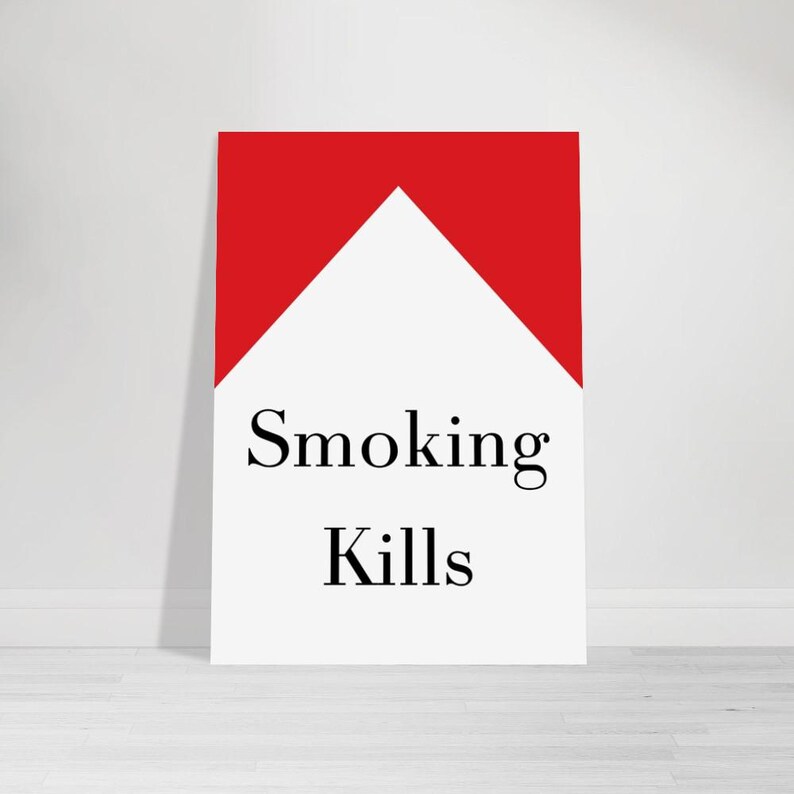 Smoking Kills Poster Minimalist Wall Art, Bold Anti-smoking Design ...
