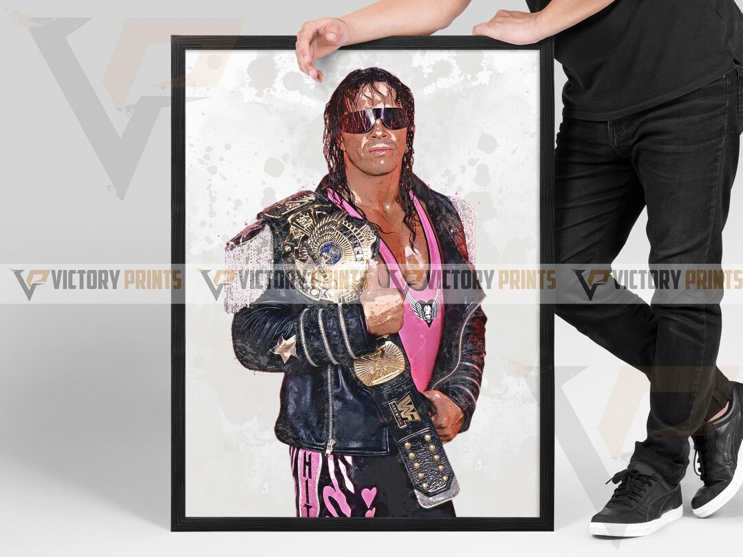 Bret Hart Poster/canvas Professional Wrestling Man Cave Art, Sports ...