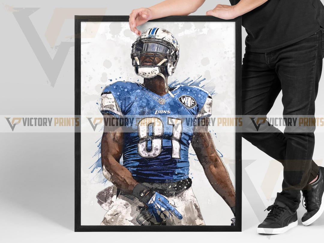 Calvin Johnson Poster/canvas Football Man Cave Art, Sports Room Decor ...
