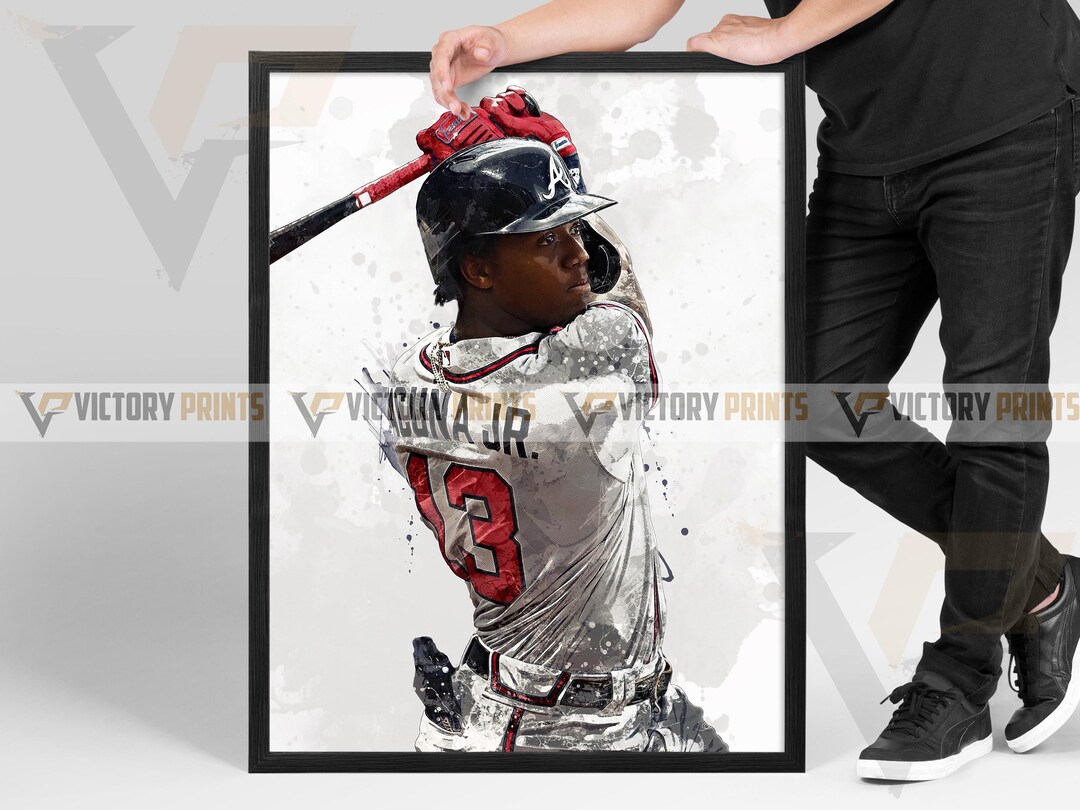 Ronald Acuna Jr Poster/canvas Baseball Man Cave Art, Sports Room Decor ...
