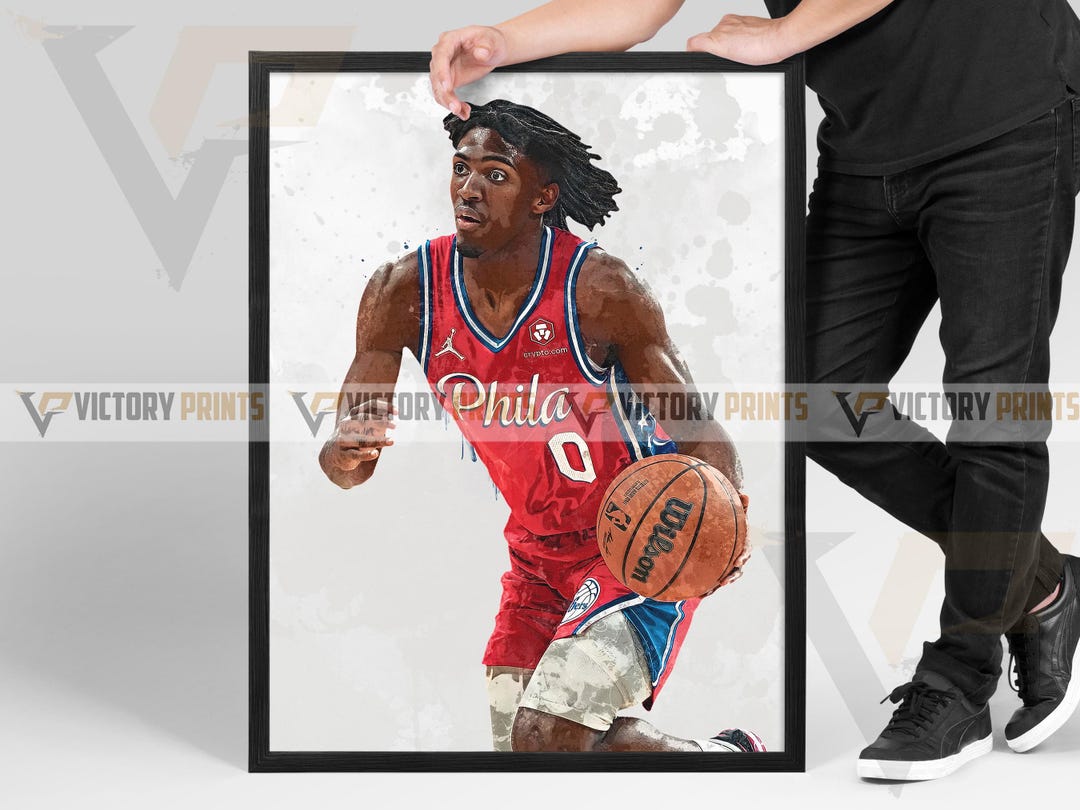 Tyrese Maxey Poster/canvas Basketball Man Cave Art, Basketball Sports ...