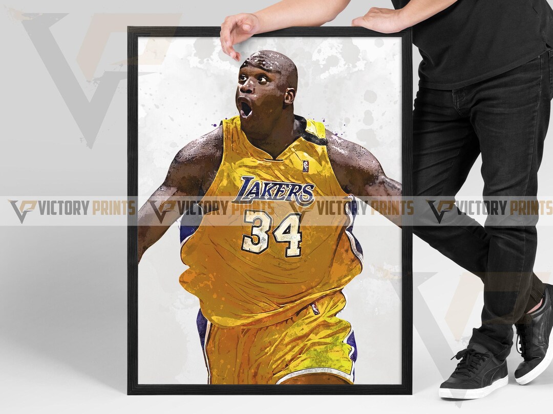 Shaq Poster/canvas Basketball Man Cave Art, Basketball Sports Room ...