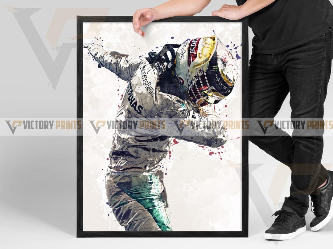 Lewis Hamilton Celebration Poster/canvas Man Cave Art, Sports Room ...