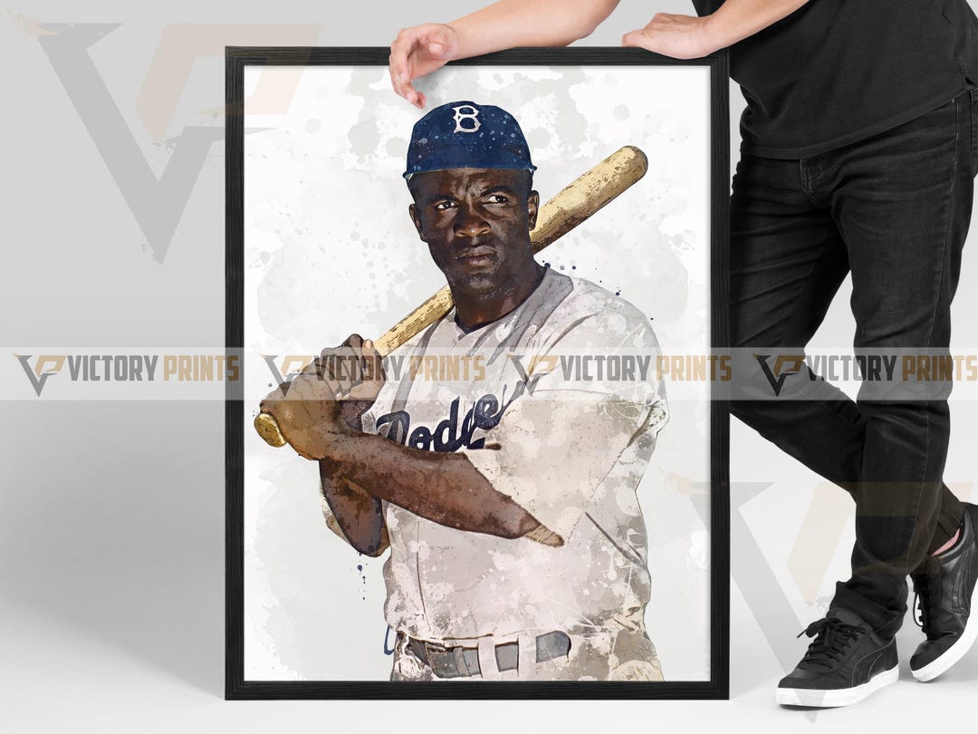 Jackie Robinson Poster/canvas Baseball Man Cave Art, Sports Room Decor ...