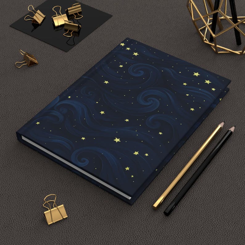 Starry Night Hardcover Journal, Galaxy Notebook, Writing Diary ...