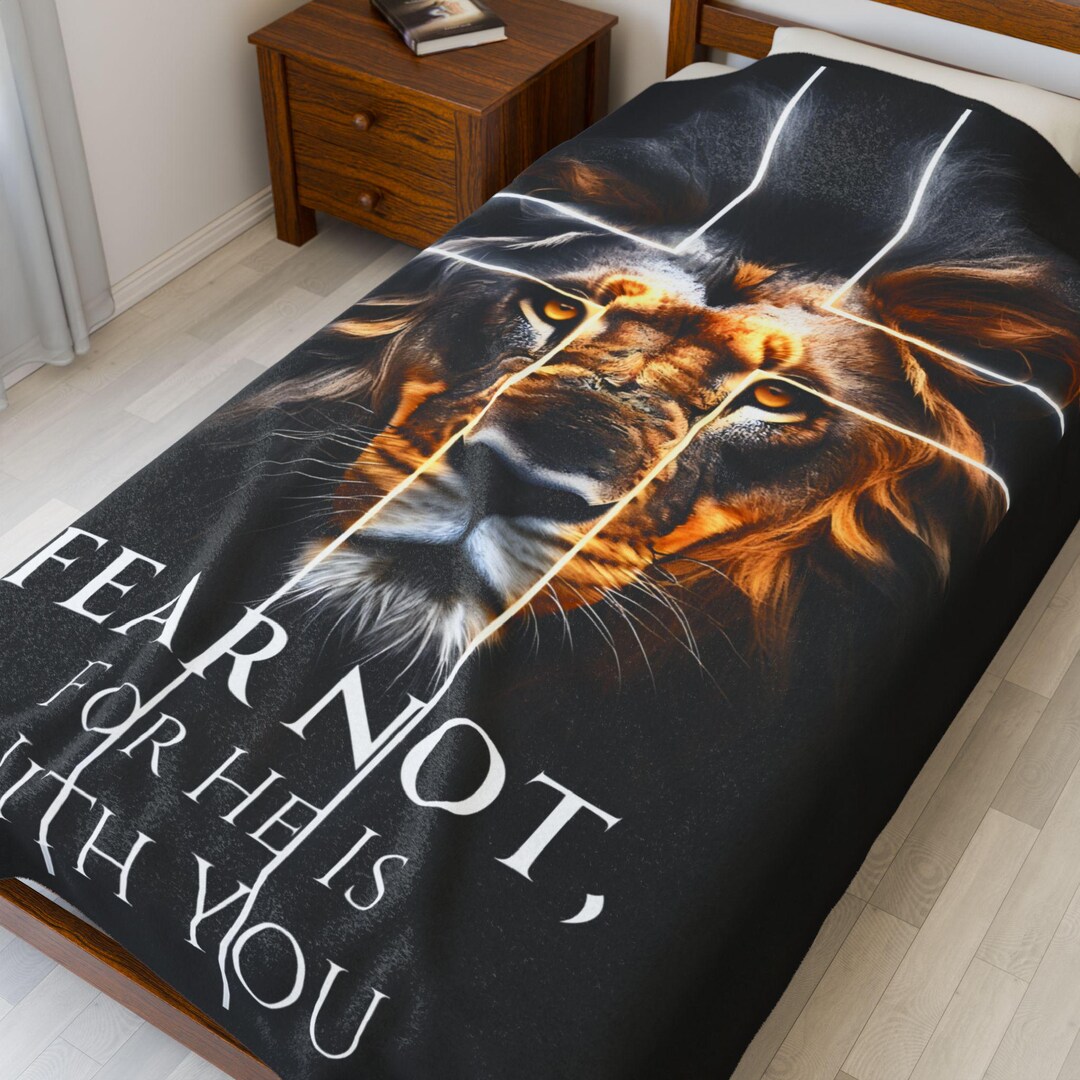 Lion of Judah "fear Not, for He is With You" Velveteen Plush Blanket ...