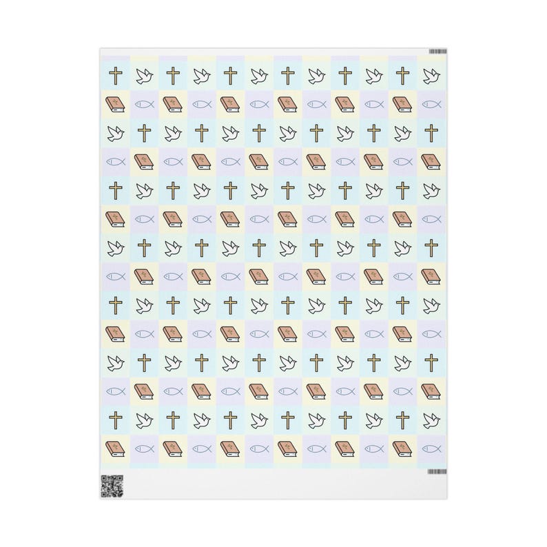 Bible & Cross Design Gift Wrap, Christian Wrapping Paper, Unique ...