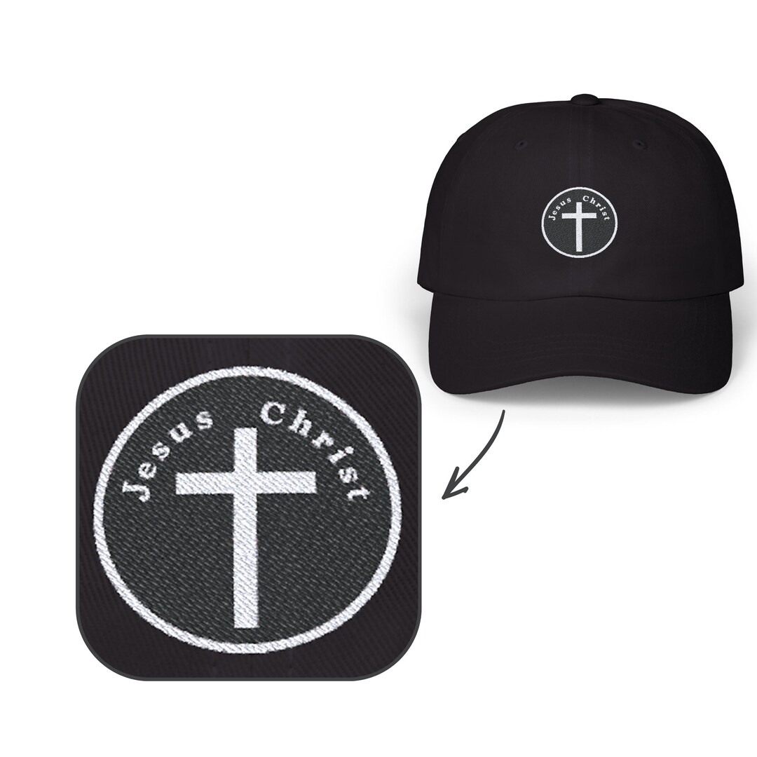 Embroidered Jesus Cross Classic Dad Cap, Religious Faith Christian ...