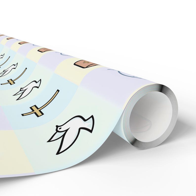Bible & Cross Design Gift Wrap, Christian Wrapping Paper, Unique ...