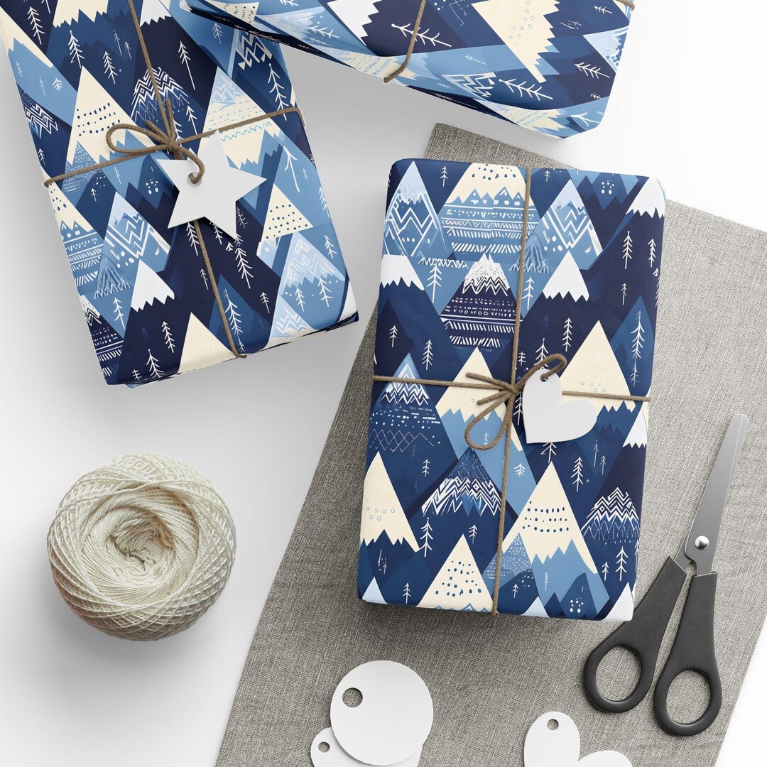 Mountain Peaks Wrapping Paper | Snow-capped Gift Wrap for Nature Lovers ...