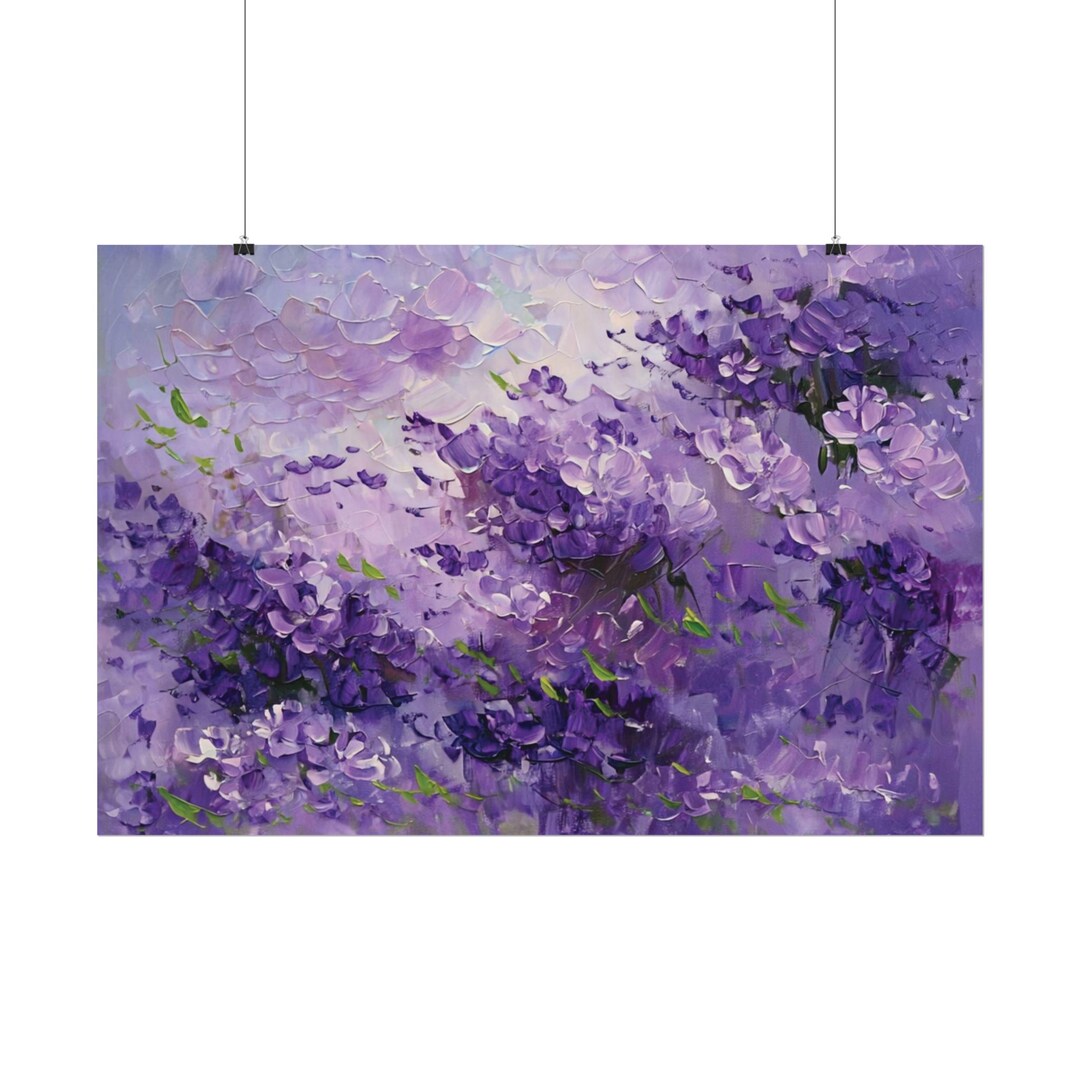 Rolled Poster, Jacaranda Blossoms Artwork, Vibrant Purple Spring Floral ...