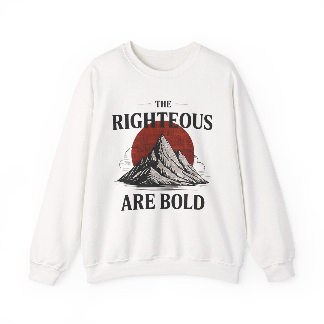 The Righteous Are Bold Mountain Design Sweatshirt, Vintage Sun ...