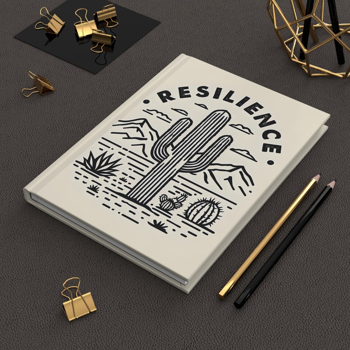 Resilience Cactus Hardcover Journal, Inspirational Writing Notebook ...