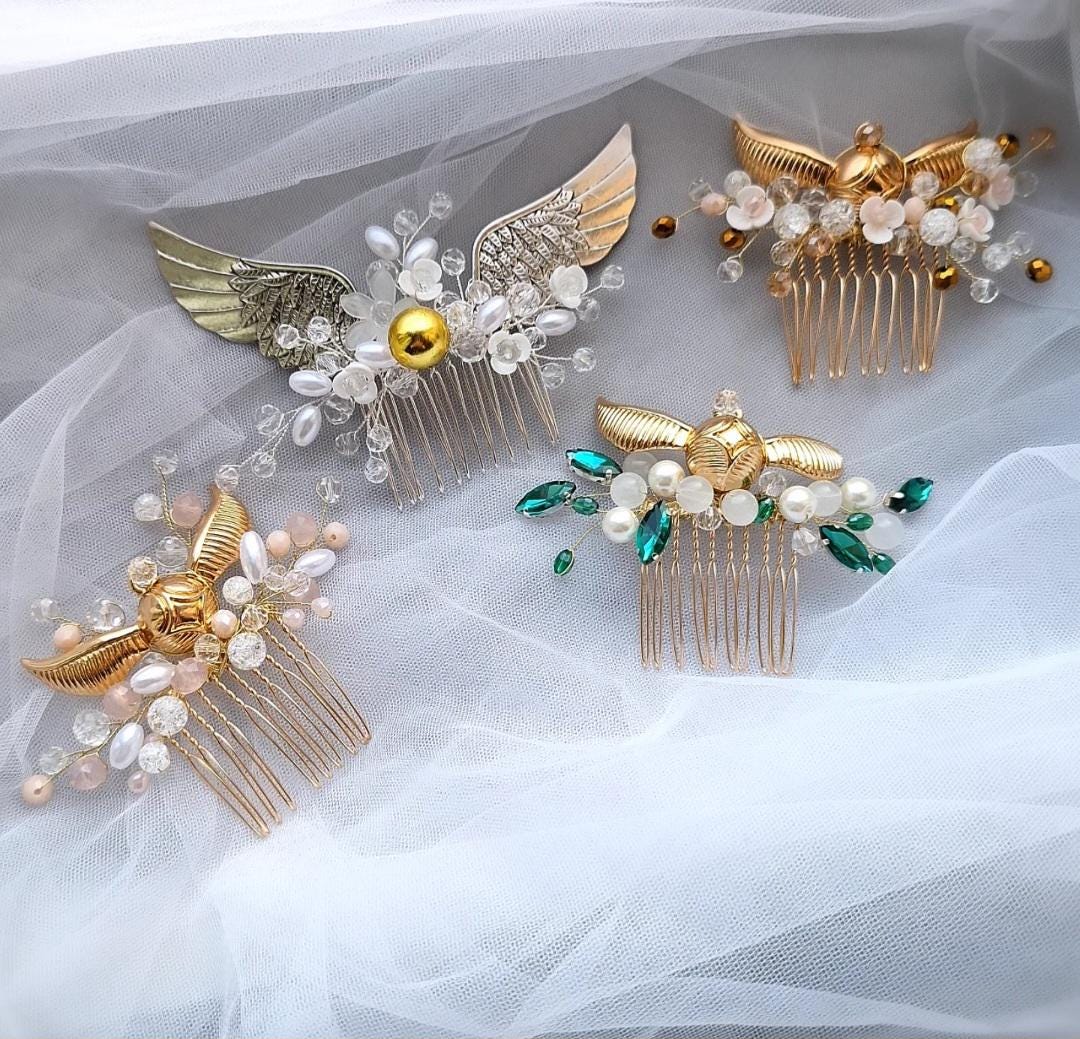 Golden Snitch Hair Comb. Harry Potter Wedding. - Etsy