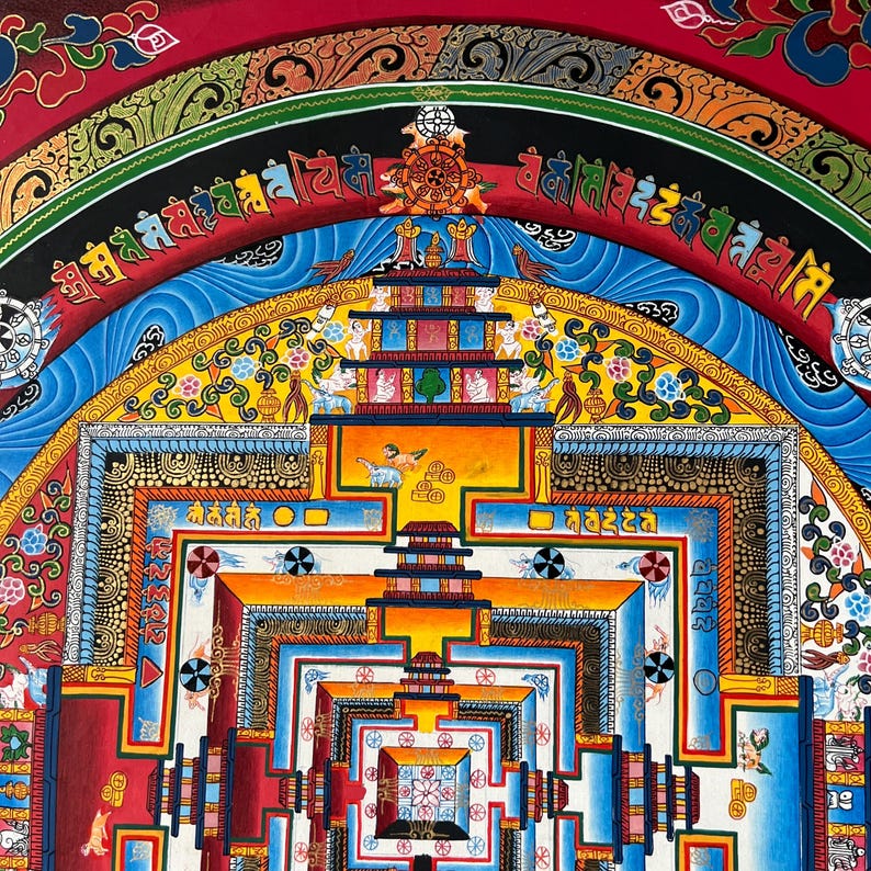 Rare Hand-painted Kalachakra Mandala| Wheel of Time|dalai Lama Mandala ...