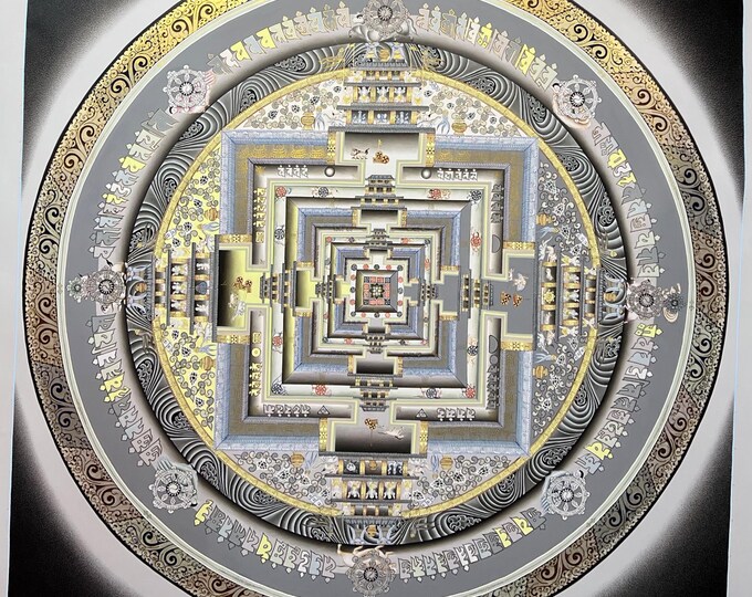 Original Hand Painted Kalachakra Mandala / Wheel of Time Masterpiece ...