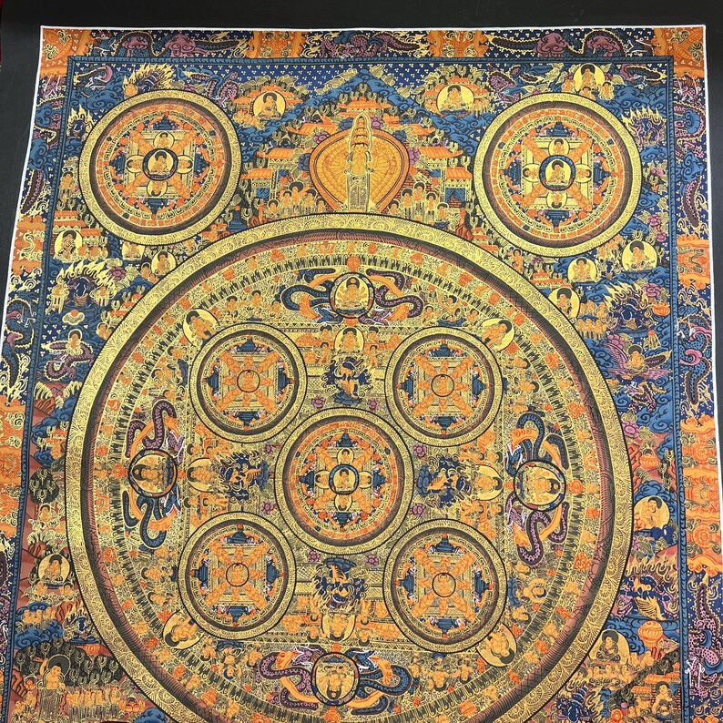 Traditional Mandala Thangka Tibetan Art,meditation Mandala Thangka for ...