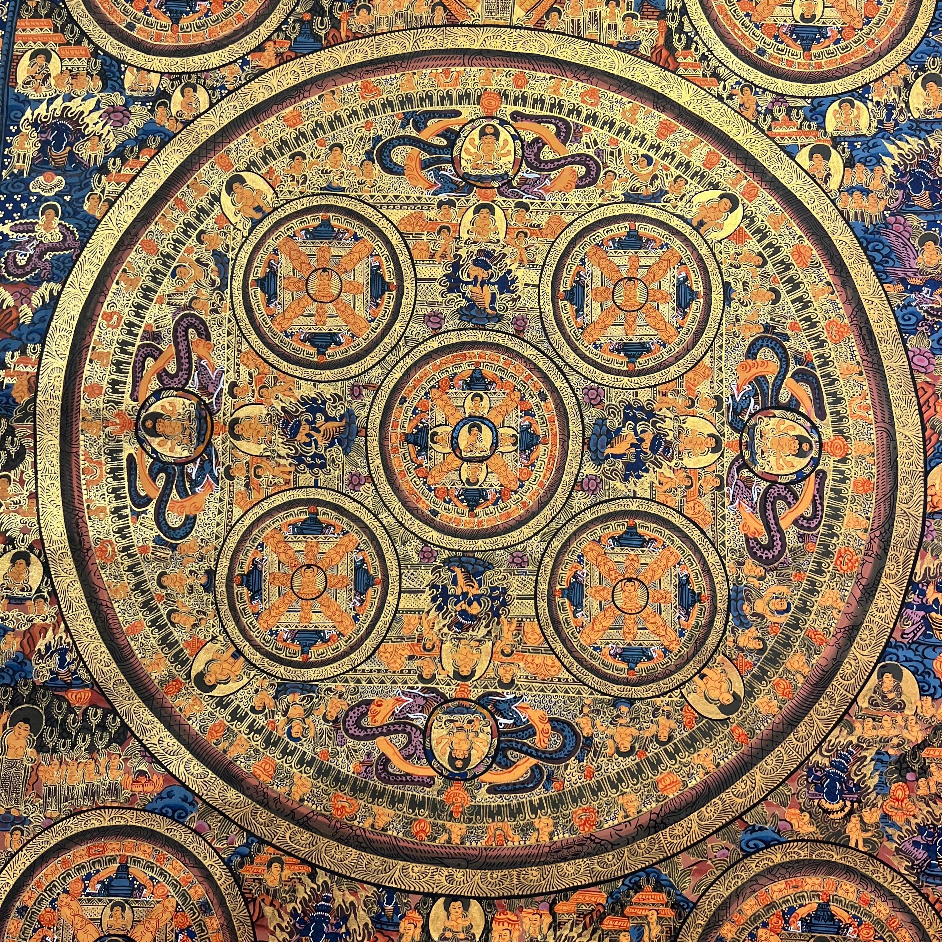 Traditional Mandala Thangka Tibetan Art,meditation Mandala Thangka for ...