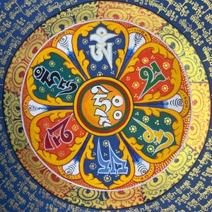Om Mani Padme Hum Mandala Thangka | Hand-painted Tibetan Sacred Art - Etsy