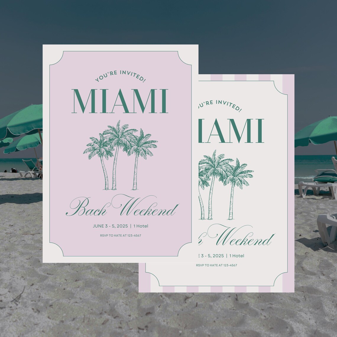 Invitation (2 Designs Included) - Miami Florida Bachelorette Weekend ...