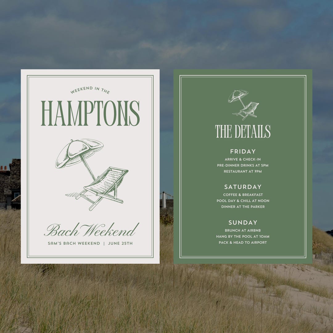 Itinerary (front and Back) - Hamptons New York Getaway Weekend ...