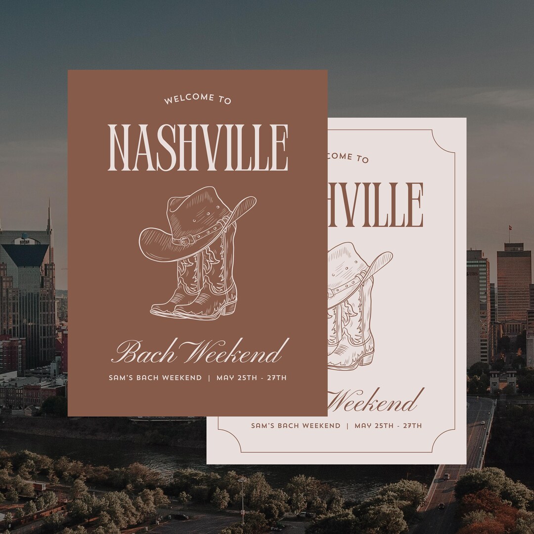 Welcome Sign (2 Designs Included) - Nashville Tennessee Bachelorette ...