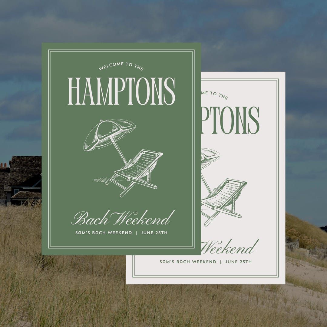 Welcome Sign (2 Colors Included) - Hamptons Getaway Weekend Welcome ...