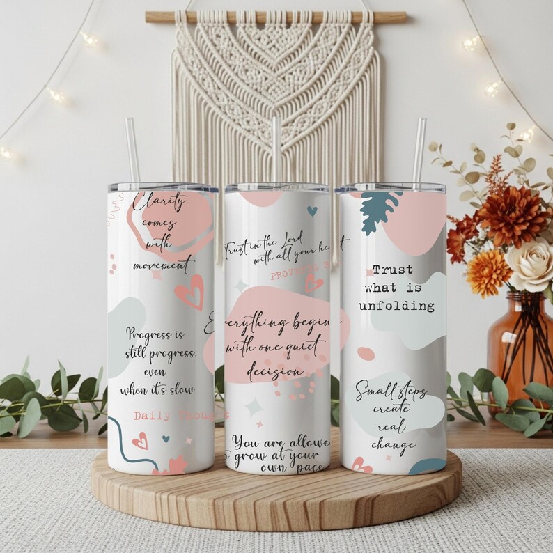 Inspirational Quotes Christian Tumbler With Straw, Bible Verse Coffee ...