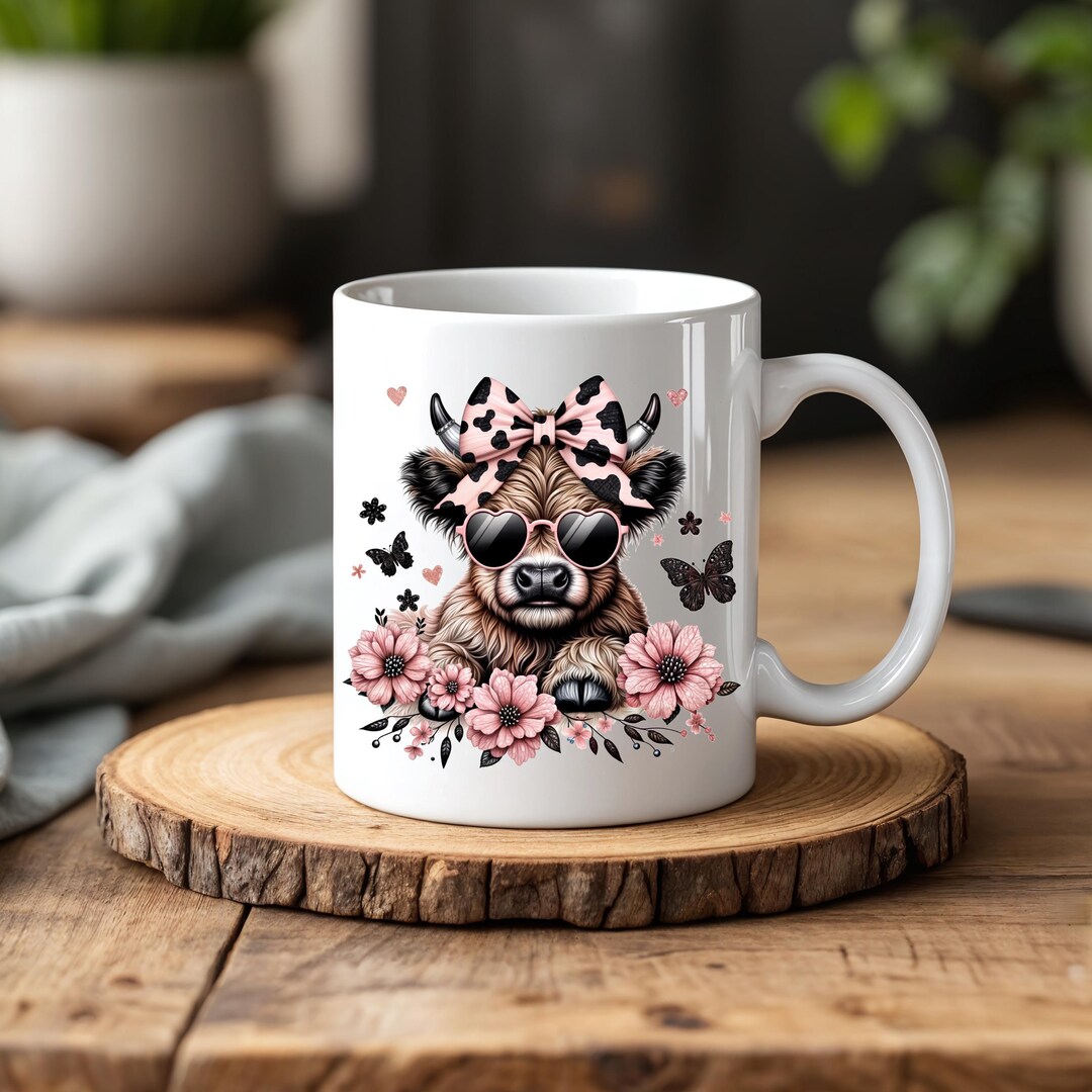 Cow Ceramic Mug – Cute Farm Animal Coffee Cup – Rustic Cow Lover Gift ...