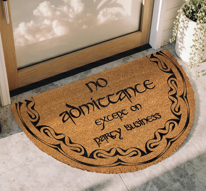 No Admittance Except on Party Business Doormat, Funny Movie Welcome Mat ...