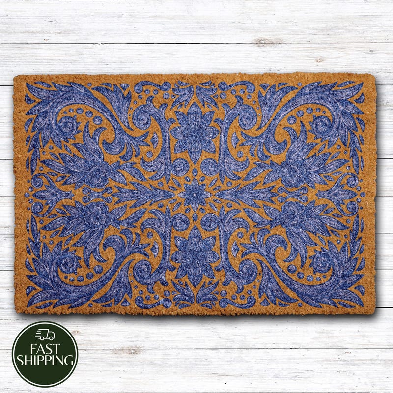 Damask Welcome Mat - Etsy