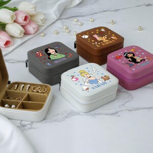 Personalized Princess Theme Jewelry Box, Girls Travel Accessory Case ...