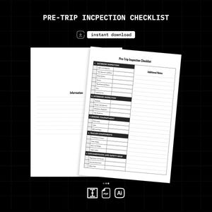 Driver Pre-trip Inspection Checklist, Truck Driver Logbook - Etsy