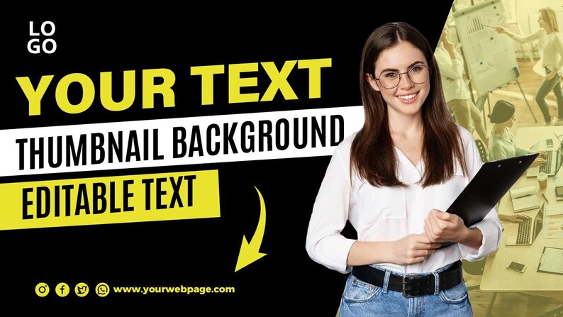 Editable Youtube Thumbnail Pack | PSD & JPG | Customizable 1280x720 ...