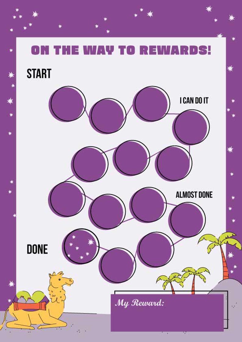 Printable Reward Chart for Kids | A4 Progress Tracker | Digital ...
