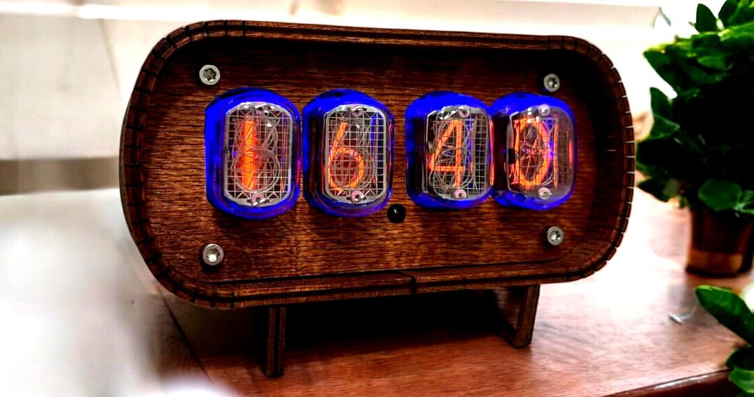Nixie Clock Handmade Retro Wooden Tube Desk Clock With IN-12 Tubes in ...