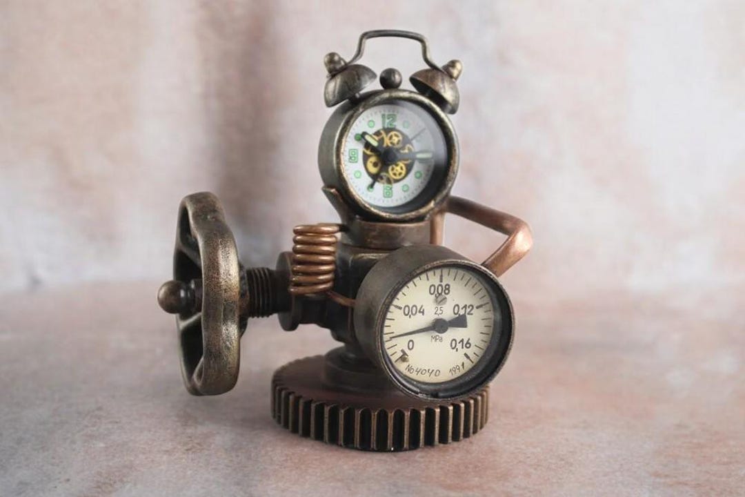 Vintage Clocks Handmade Steampunk Alarm Clock, Unique Gothic Alarm ...
