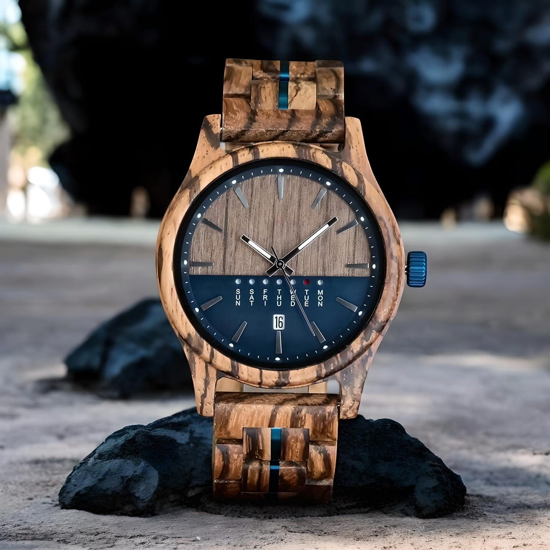 Handcrafted Wooden Men's Watch Quartz Design With Custom Engraving, the ...