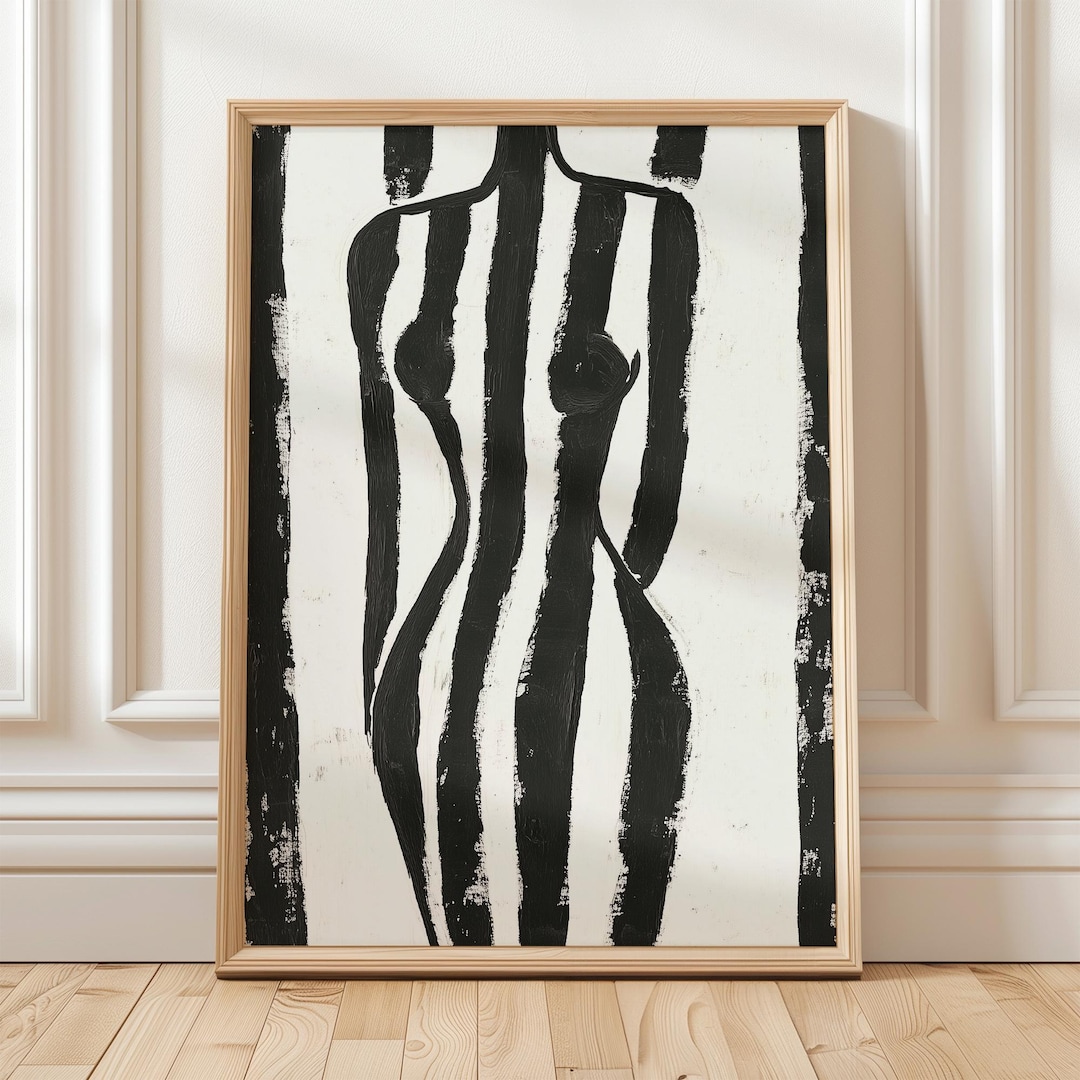 Abstract Female Form Art, Black and White Minimalist Print, Modern ...