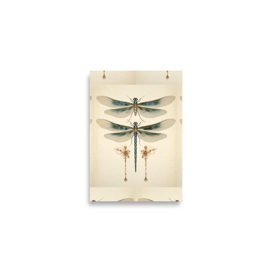 Dragonfly Digital Art, Dragonfly Print, Vintage Printable Wall Art ...