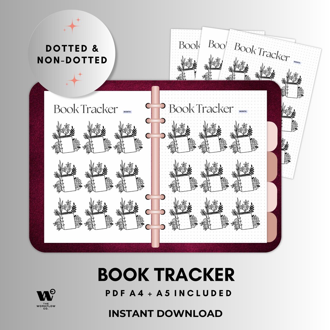 Book Tracker Printable Reading Log Perfect Journal and Planner Inserts ...