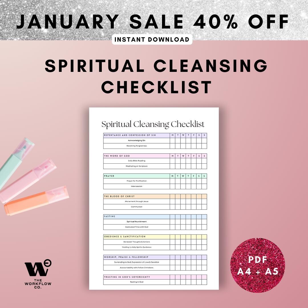 Christian Spiritual Cleansing Checklist Faith-based Renewal Guide for ...