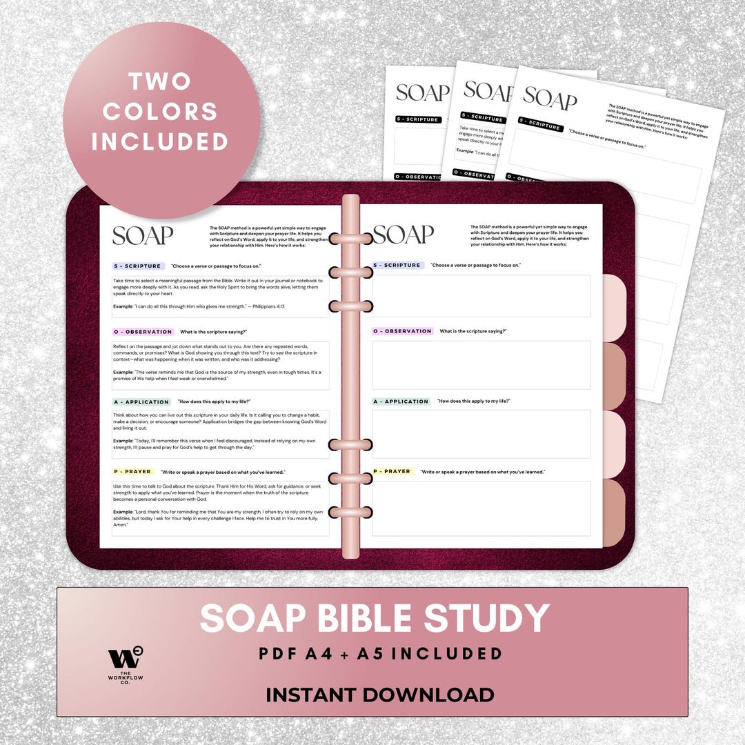 SOAP Bible Study Printable Template Scripture Journaling Worksheet ...