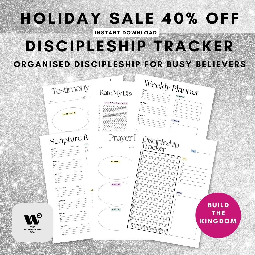 Christian Discipleship Tracker Bundle Printable Faith Planner & Bible ...