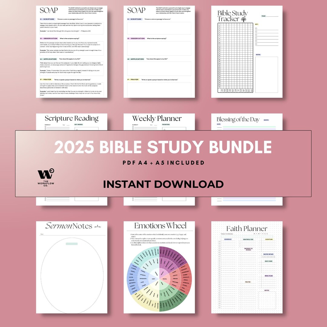 Paquete de estudio bíblico: diario de estudio bíblico imprimible ...