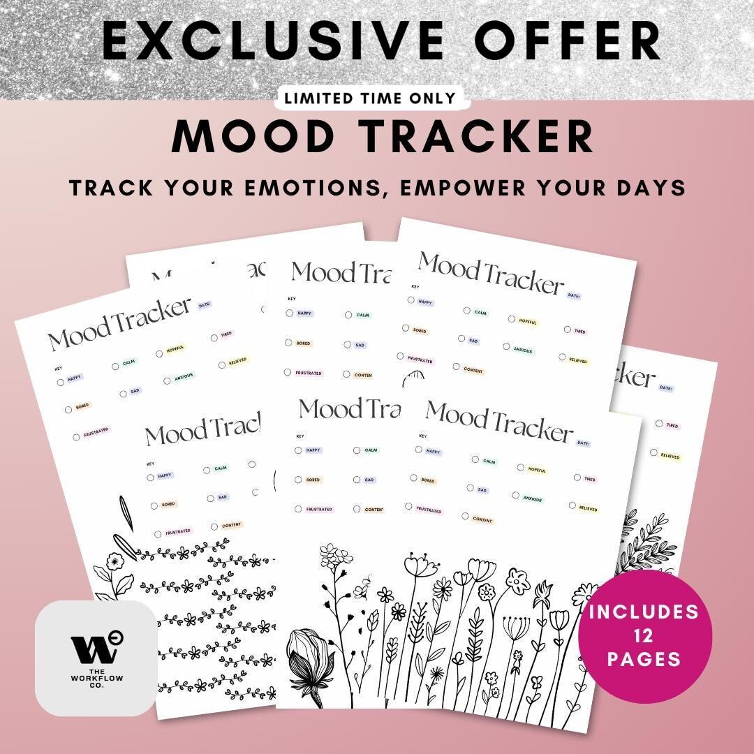 Mood Tracker Coloring Pages Bundle 12 Unique Adult Coloring Sheets ...