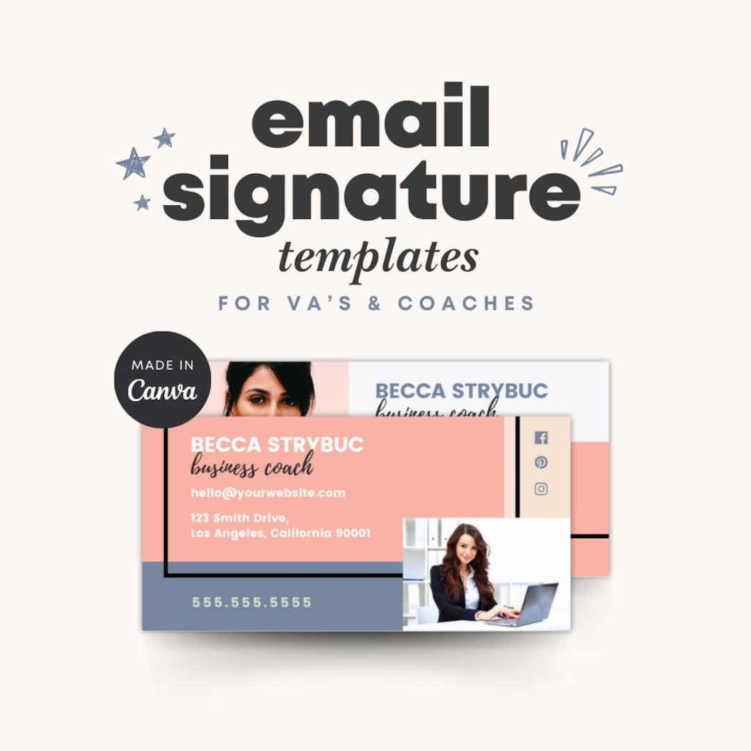 Simple Email Signature Bold Canva Template Email Campaign Welcome Email ...
